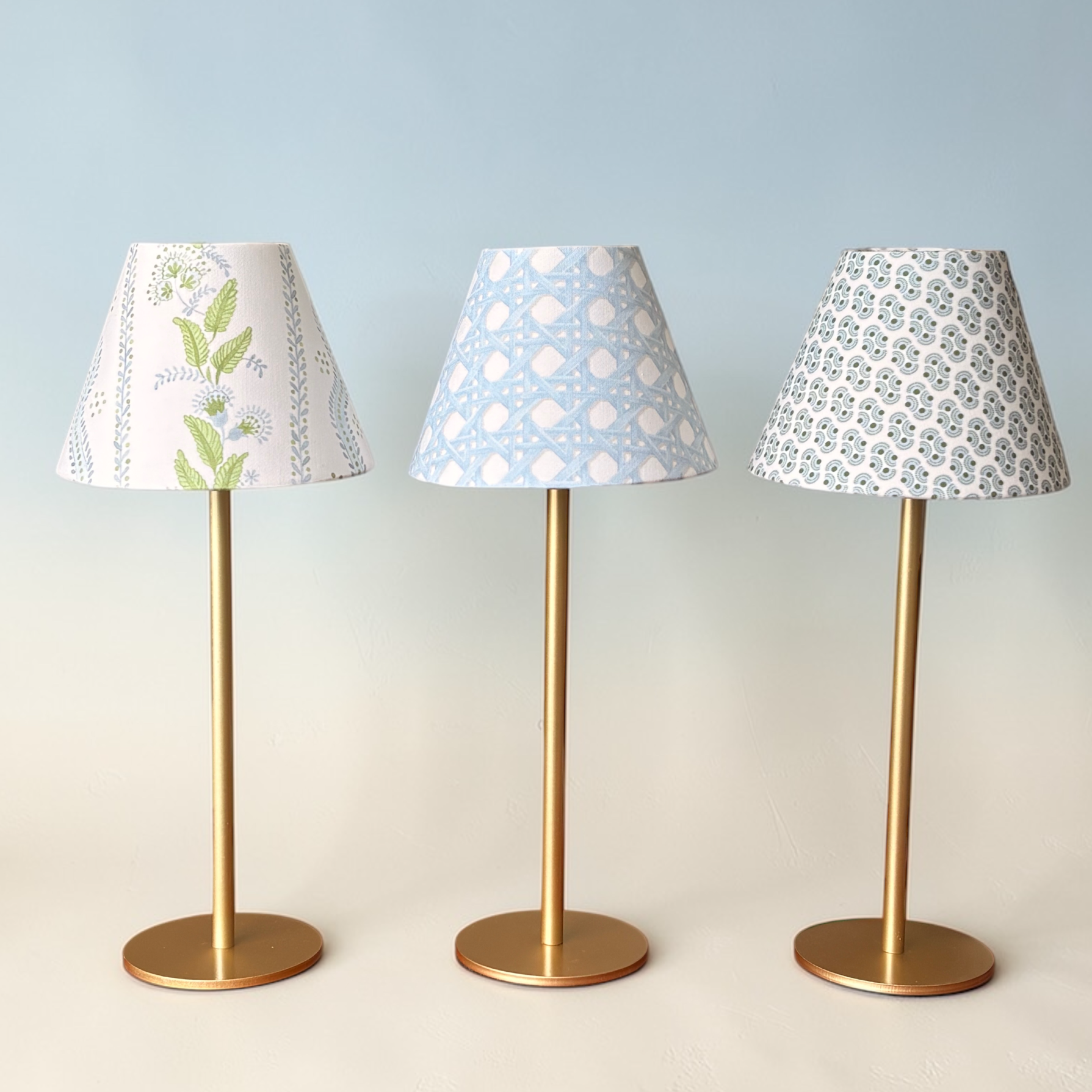 Lampshades for LED Cordless Lamp in Blue Green | Tablescape Decor ...